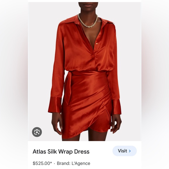 L'AGENCE | Dresses | Lagence Atlas Silk Wrap Dress Size 8 | Poshmark